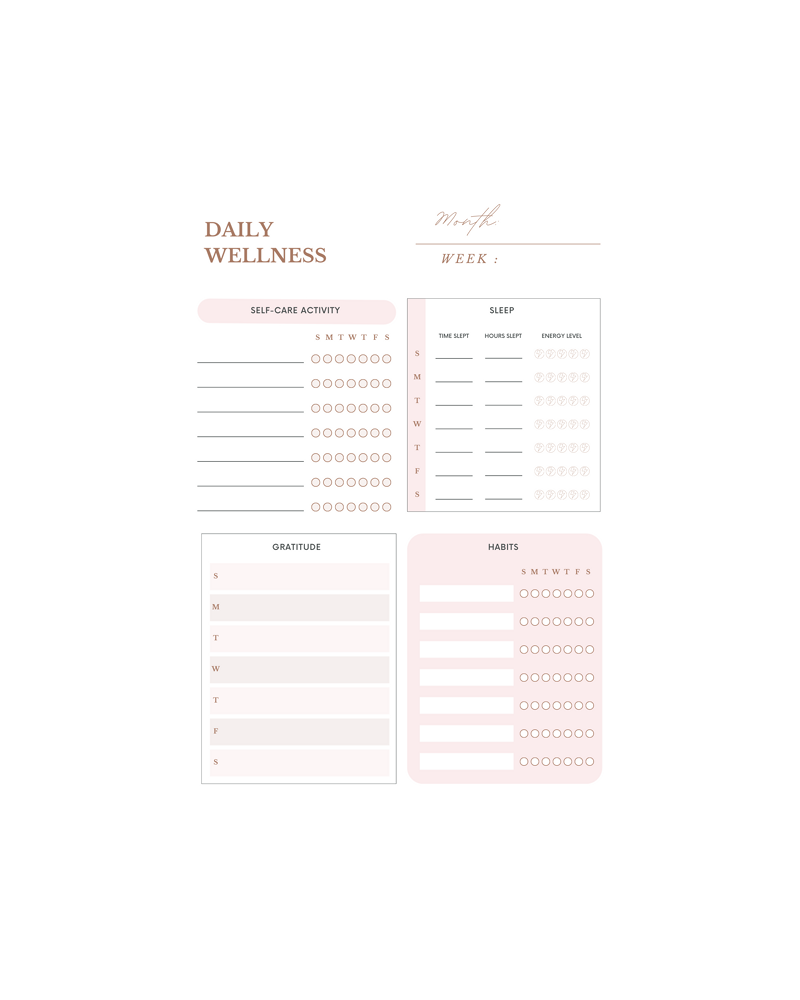 Daily Wellness Tracker PDF – A Whole Nourished Life